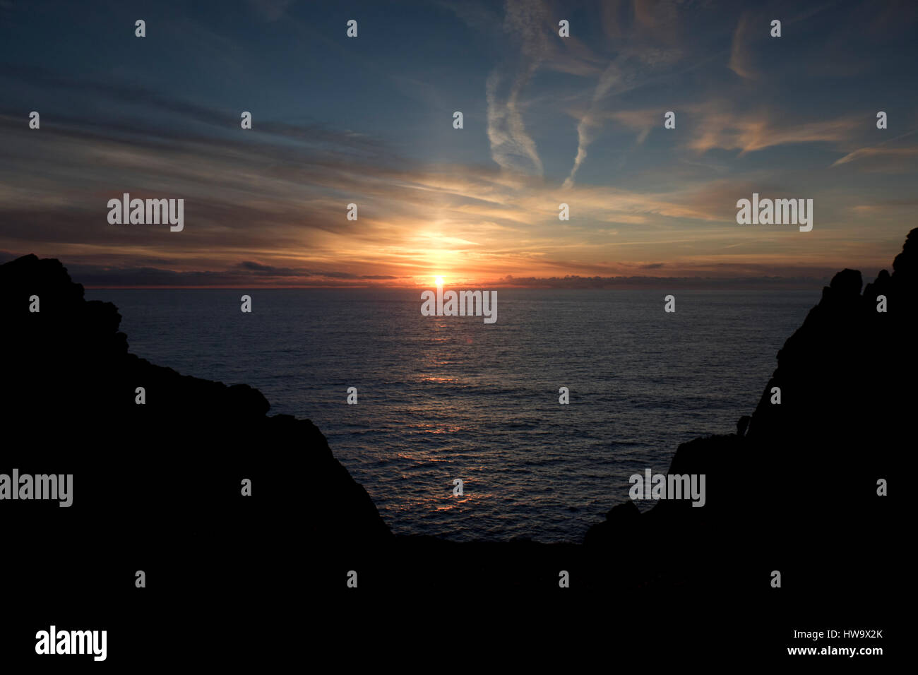 Sunset At THe Lizard Stock Photo - Alamy