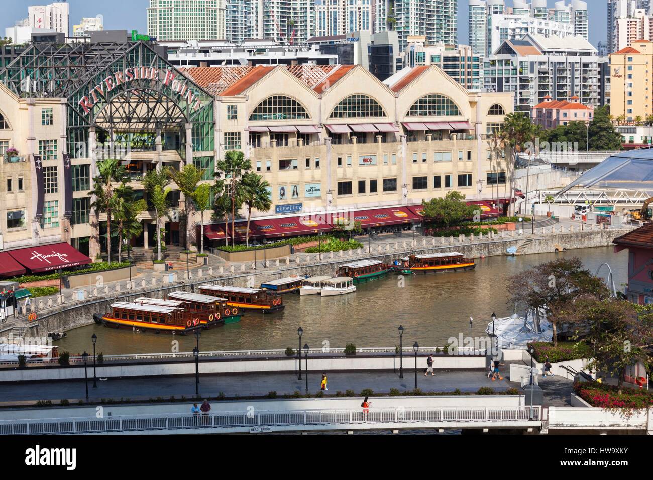 Singapore, Riverside Point, entertainment district, exterior Stock ...