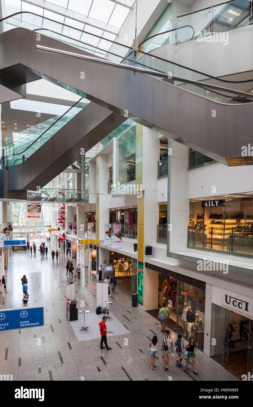 Singapore, The Riverwalk, shopping mall, interior Stock Photo - Alamy