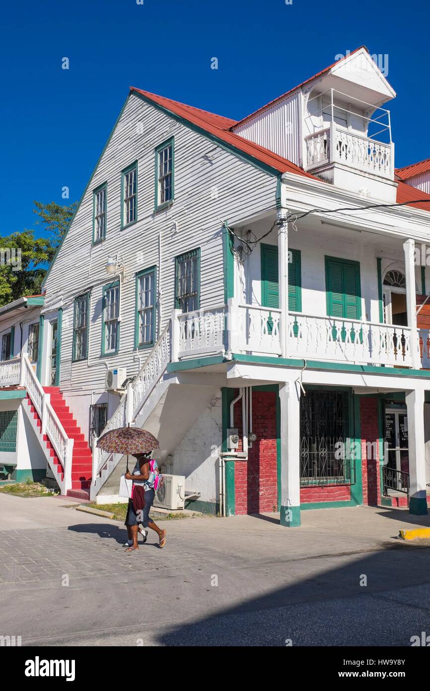 Belize, Belize district, Belize City, Caribbean wooden architecture ...