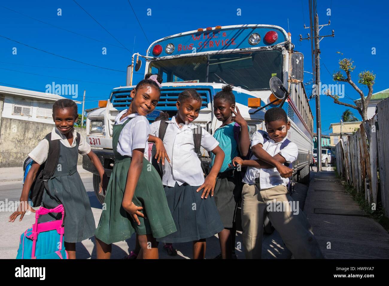 Belize, Belize district, Belize City, after school Stock Photo - Alamy
