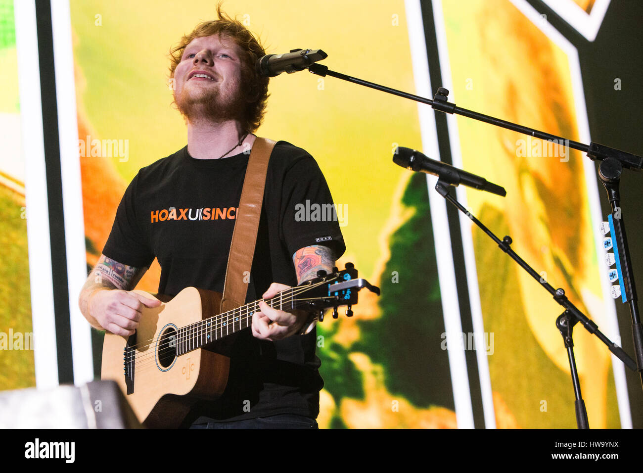 Turin Italy. 16th March 2017. The English singer-songwriter ED SHEERAN ...