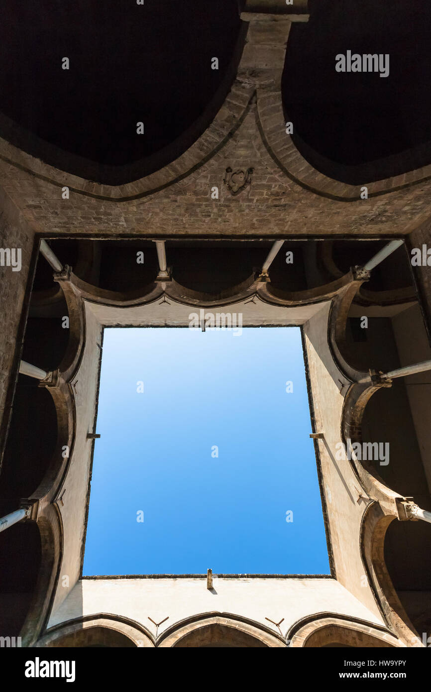 PALERMO, ITALY - JUNE 24, 2011: inside of Palazzo Chiaramonte - Steri ...