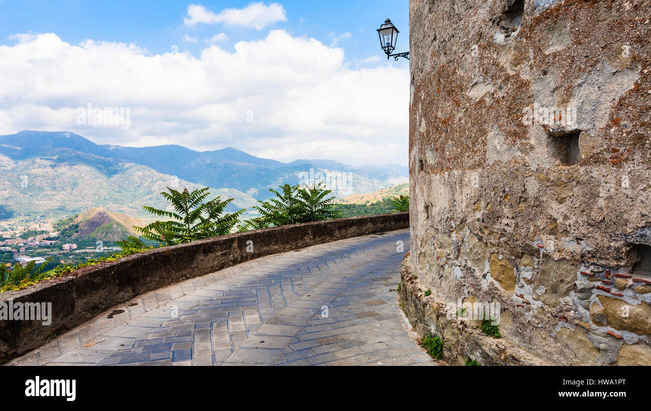 travel to Italy - walls of Lauria Castle (Castello di Lauria, Castle of ...