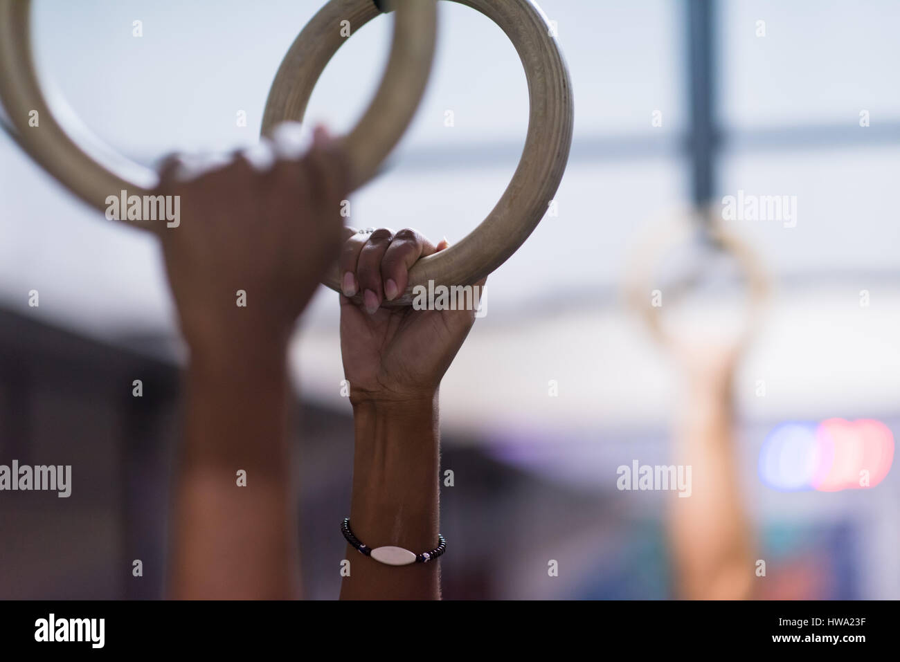 Gymnastics hands on rings hi-res stock photography and images - Alamy