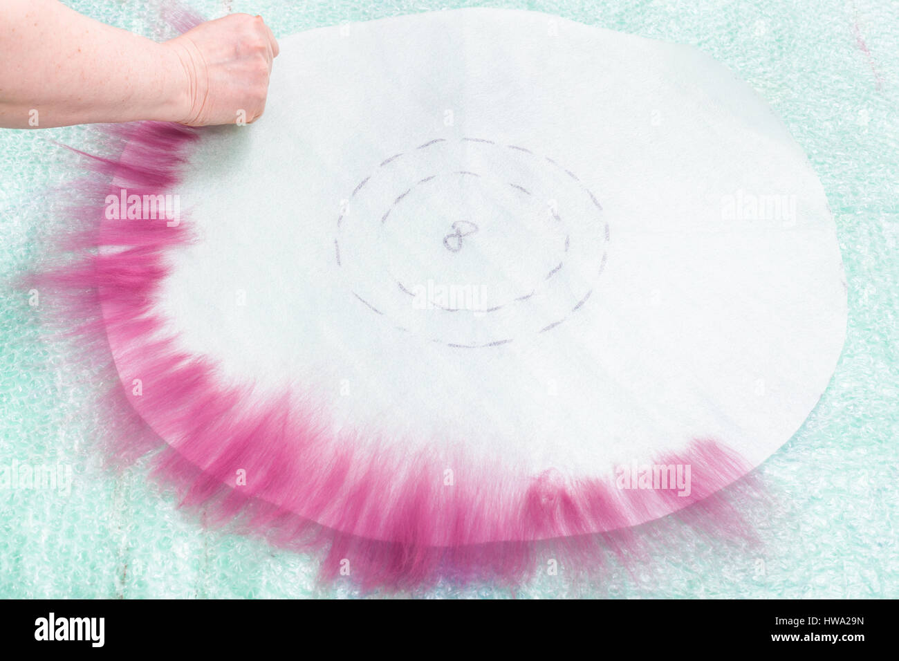 workshop of manufacturing of felt for beret in wet felting process ...