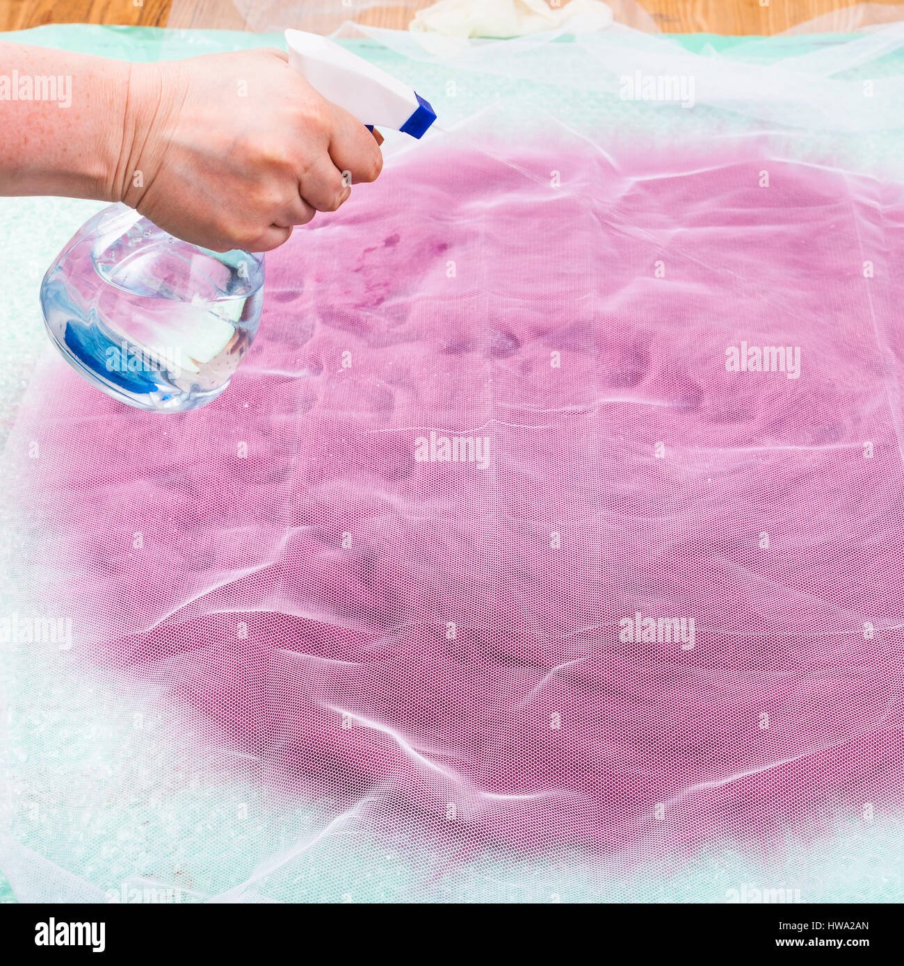 workshop of manufacturing of felt for beret in wet felting process ...