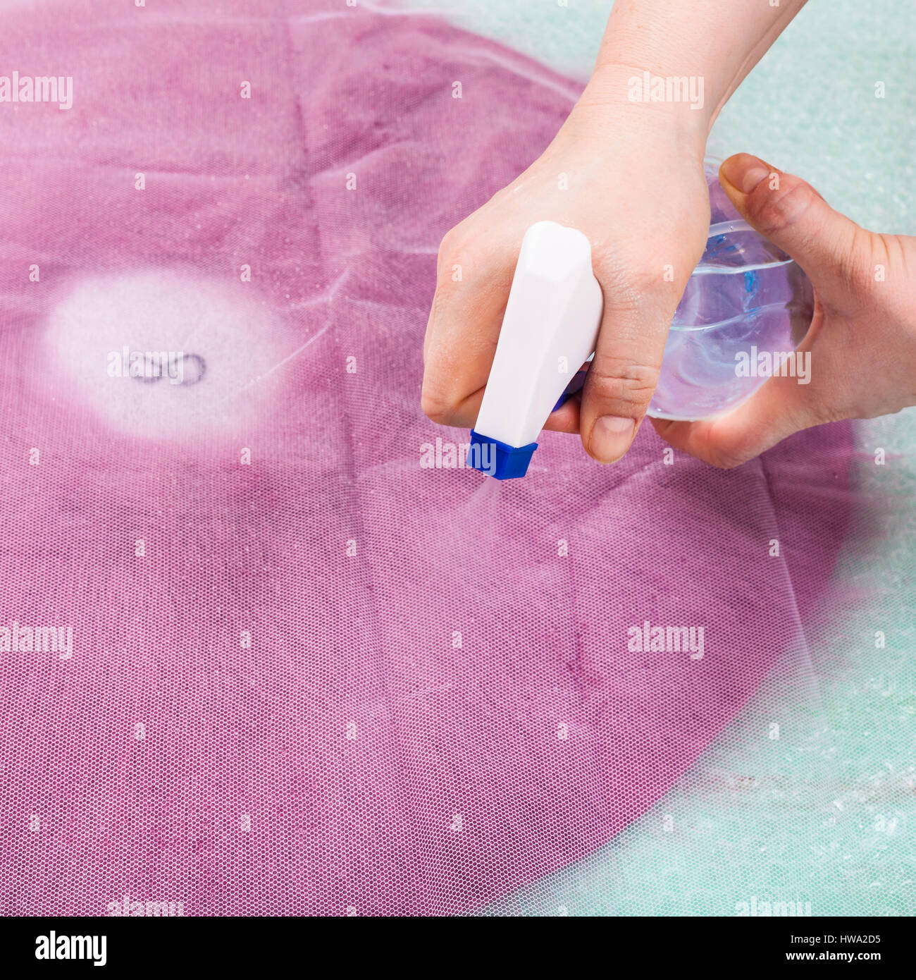 workshop of manufacturing of felt for beret in wet felting process ...