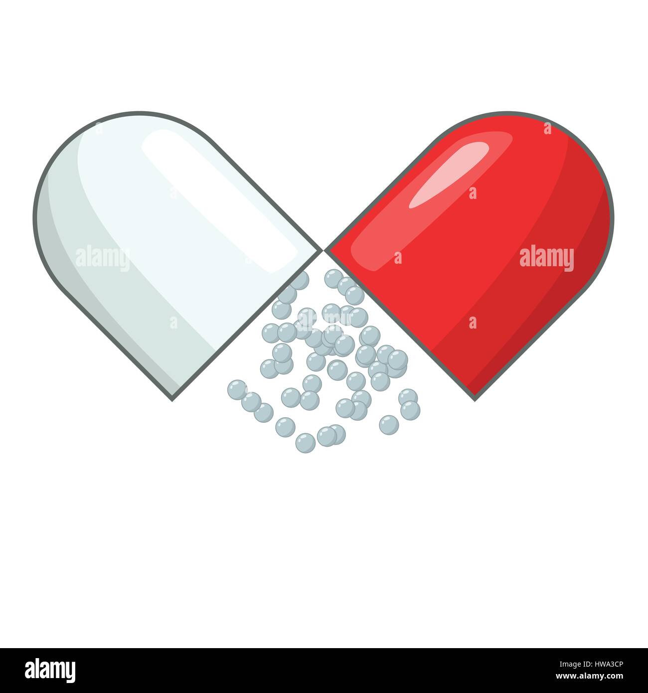 Open capsule pill icon cartoon hi-res stock photography and images - Alamy