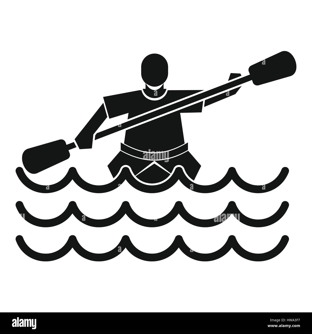 Male athlete in a canoe icon, simple style Stock Vector Image & Art - Alamy