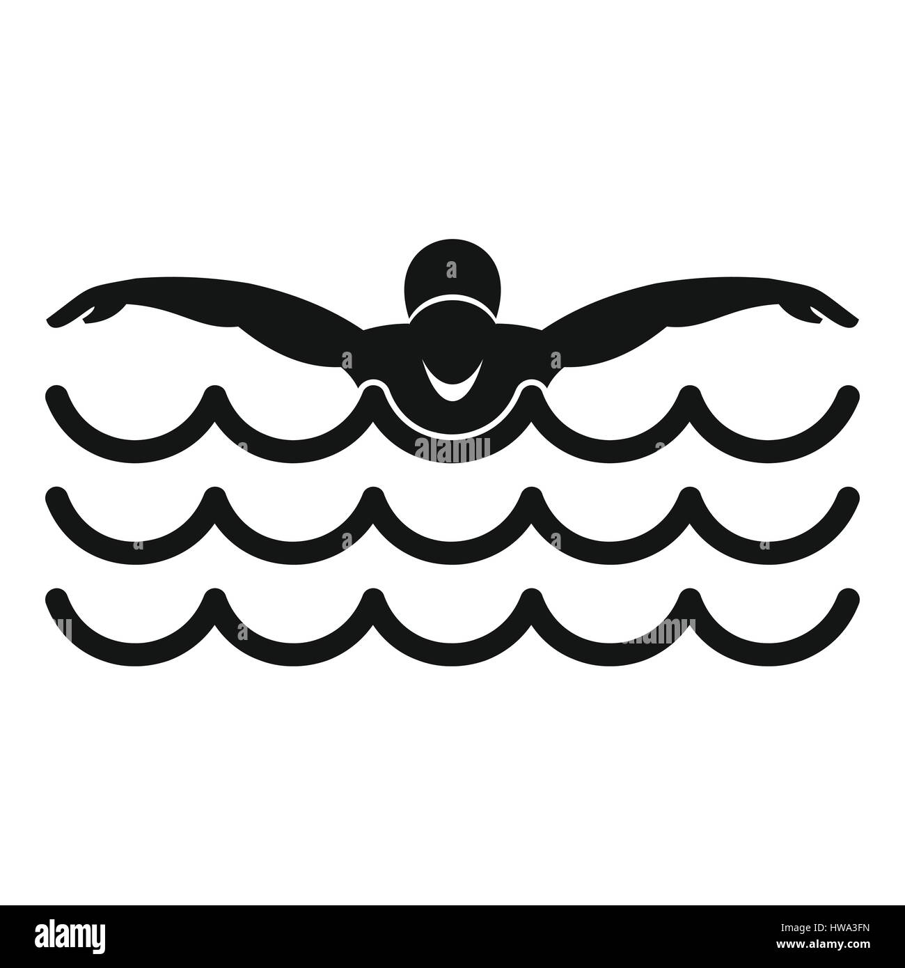 Butterfly swimmer icon, simple style Stock Vector Image & Art - Alamy