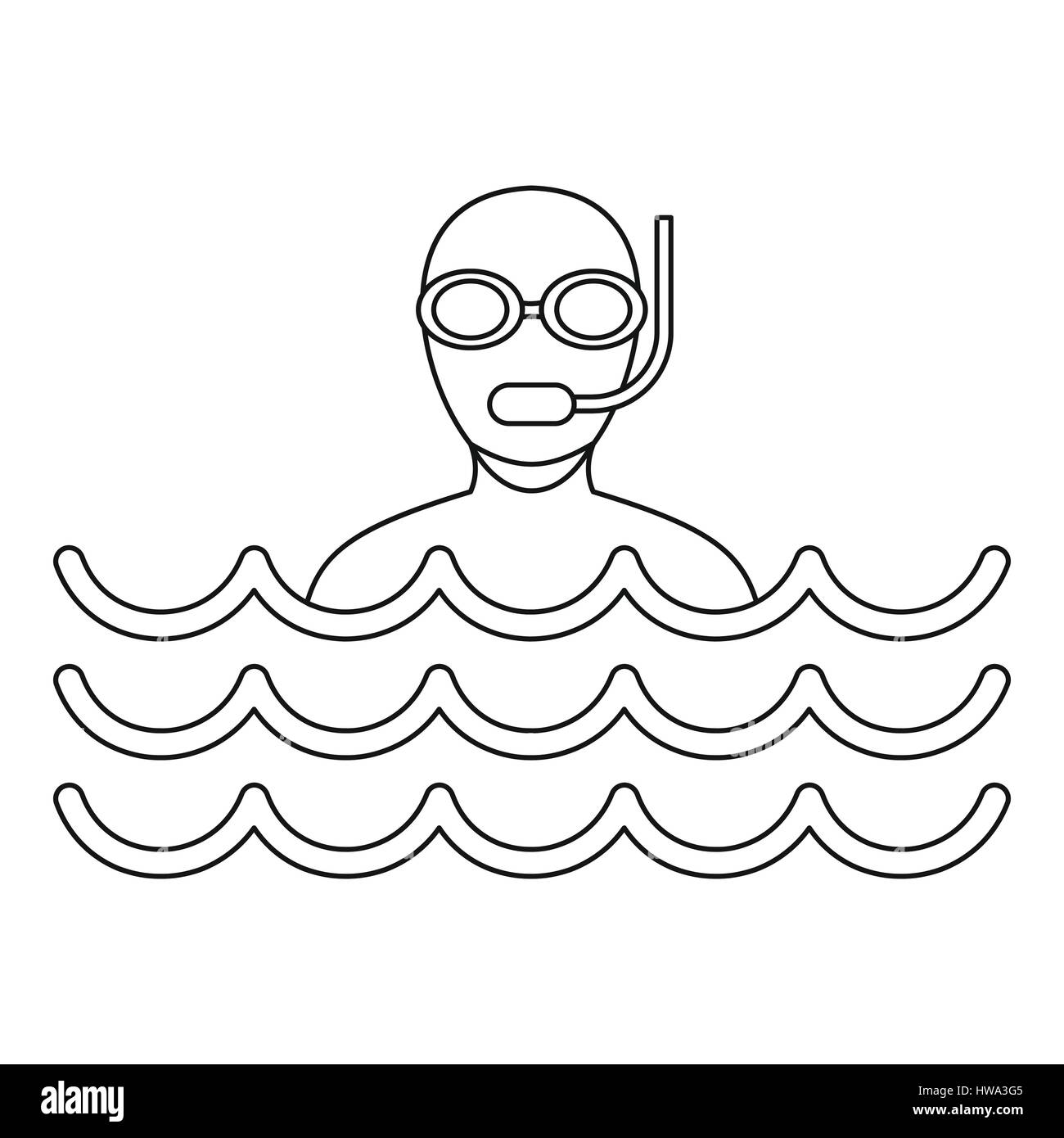 Snorkel icon line simple Cut Out Stock Images & Pictures - Alamy