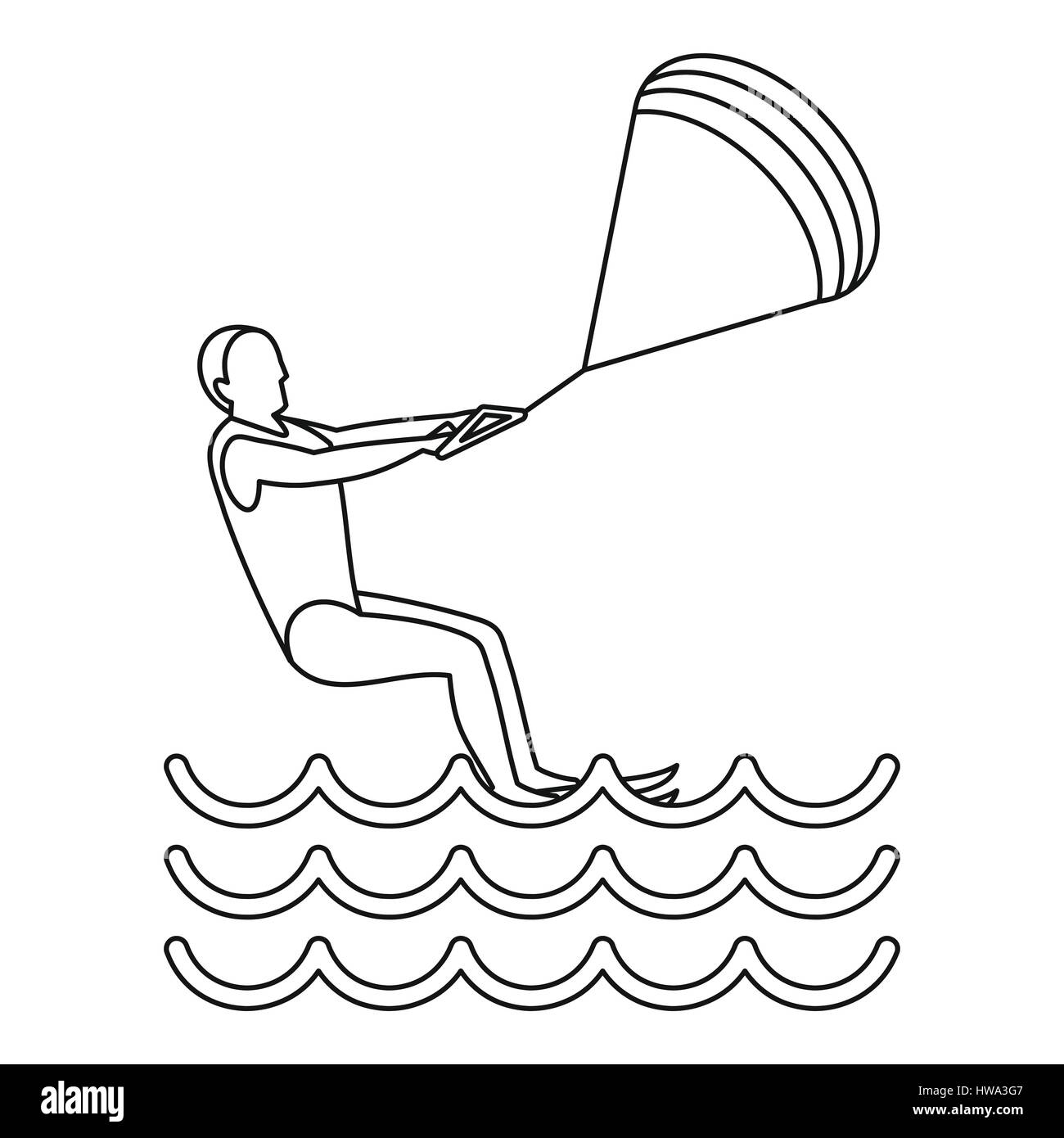 Kitesurfing extreme sport icon Cut Out Stock Images & Pictures - Alamy