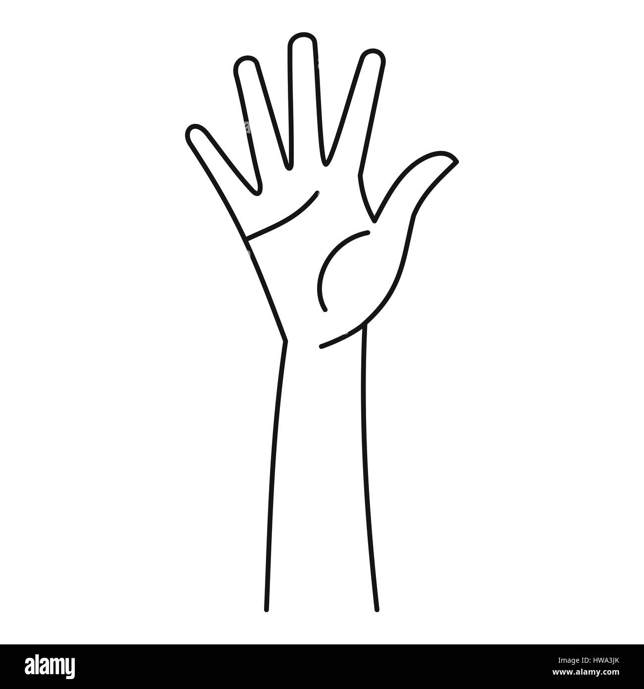 Hand raised icon, simple style Stock Vector Image & Art - Alamy