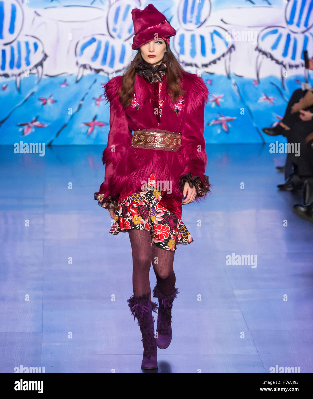 NEW YORK, NY - FEBRUARY 15, 2017: Janice Alida walks the runway at the ...