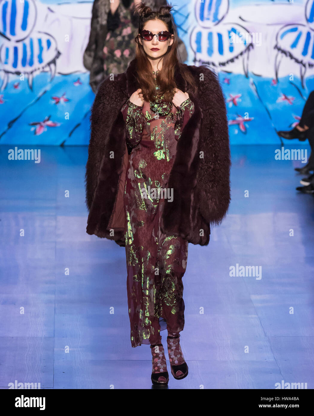 NEW YORK, NY - FEBRUARY 15, 2017: Janice Alida walks the runway at the ...