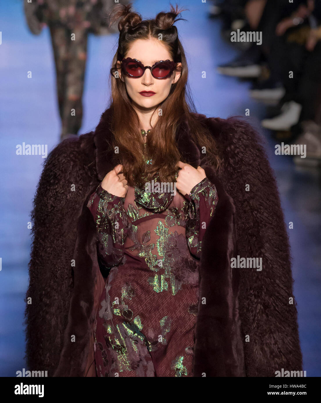 NEW YORK, NY - FEBRUARY 15, 2017: Janice Alida walks the runway at the ...