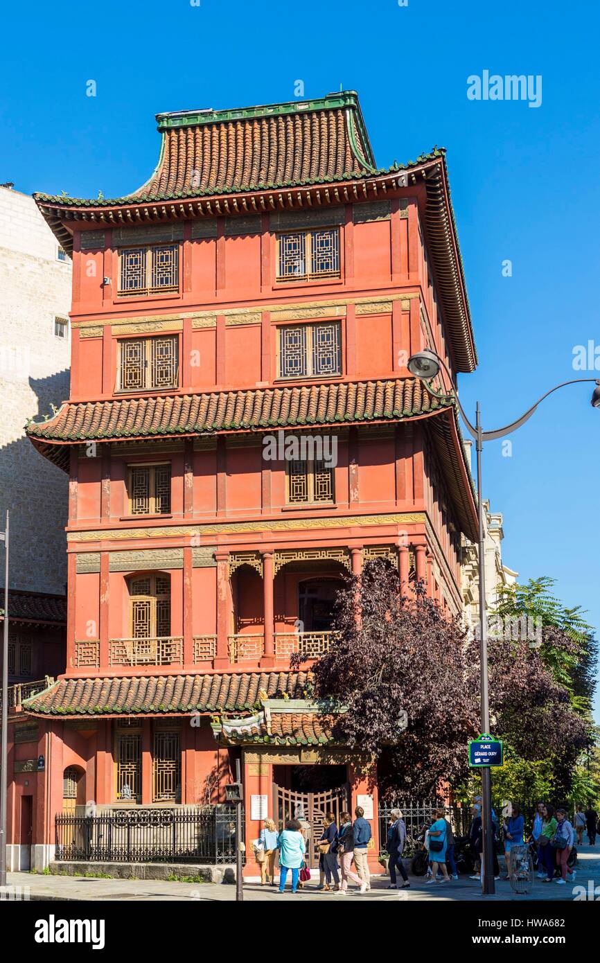 France, Paris, a Chinese pagoda, the Loo house built in 1926, is now a ...
