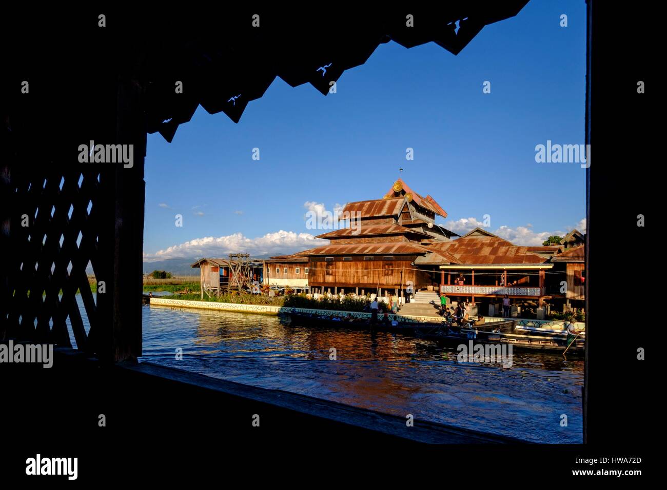 Burma, Myanmar, Shan state, Inle Lake, Nga Pe Chaung teak wood ...
