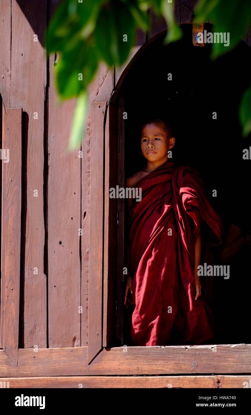 Burma, Myanmar, Shan state, near Inle lake, Pagoda and monastery of ...