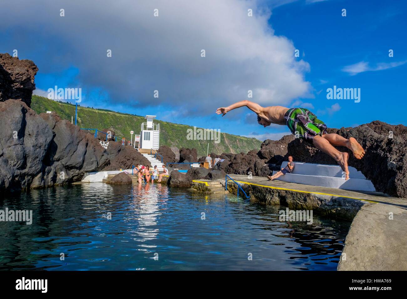 Portugal, Azores archipelago, Faial island, natural swimming pools of ...