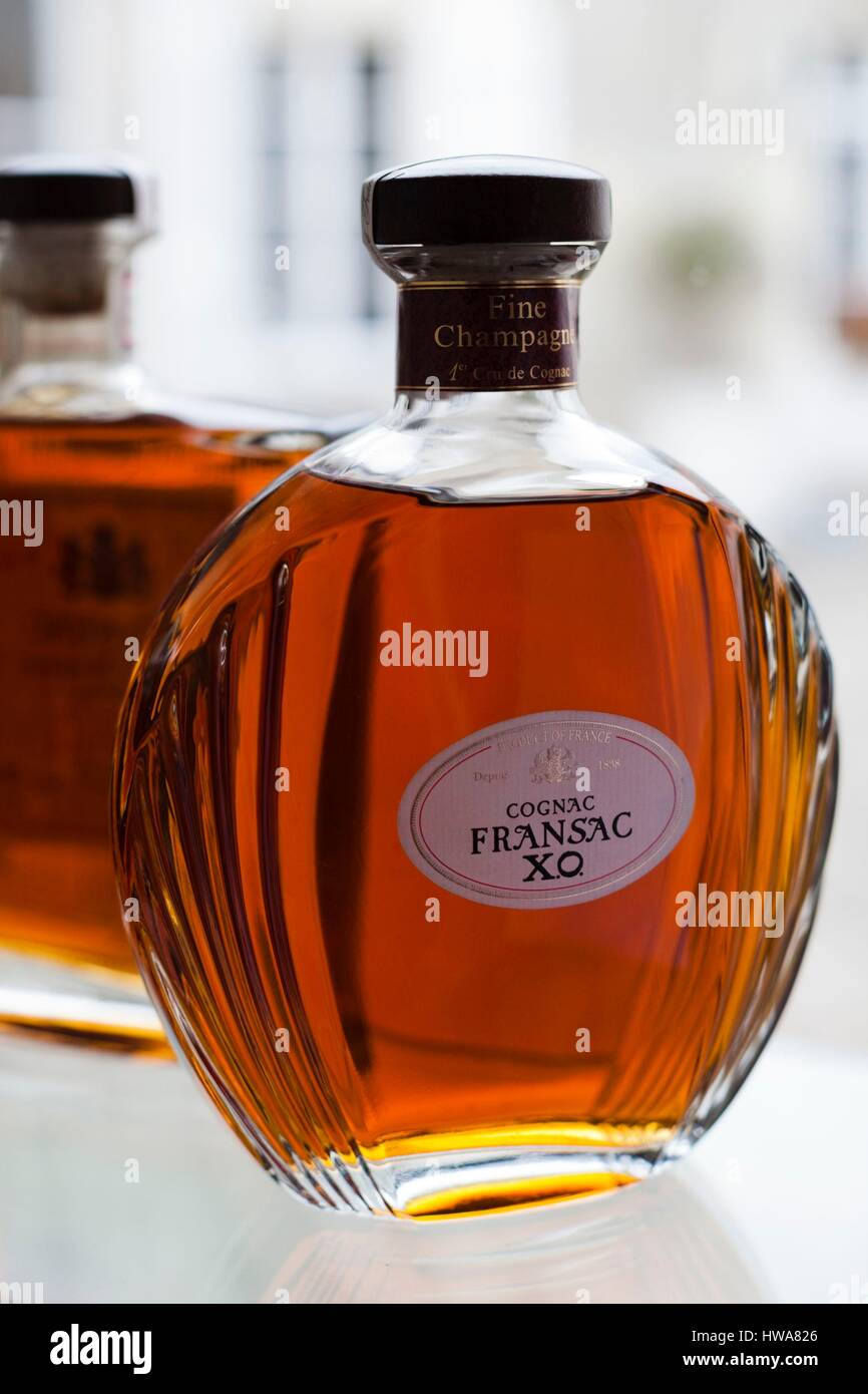 France, Charente, Cognac, bottled Cognac Stock Photo - Alamy
