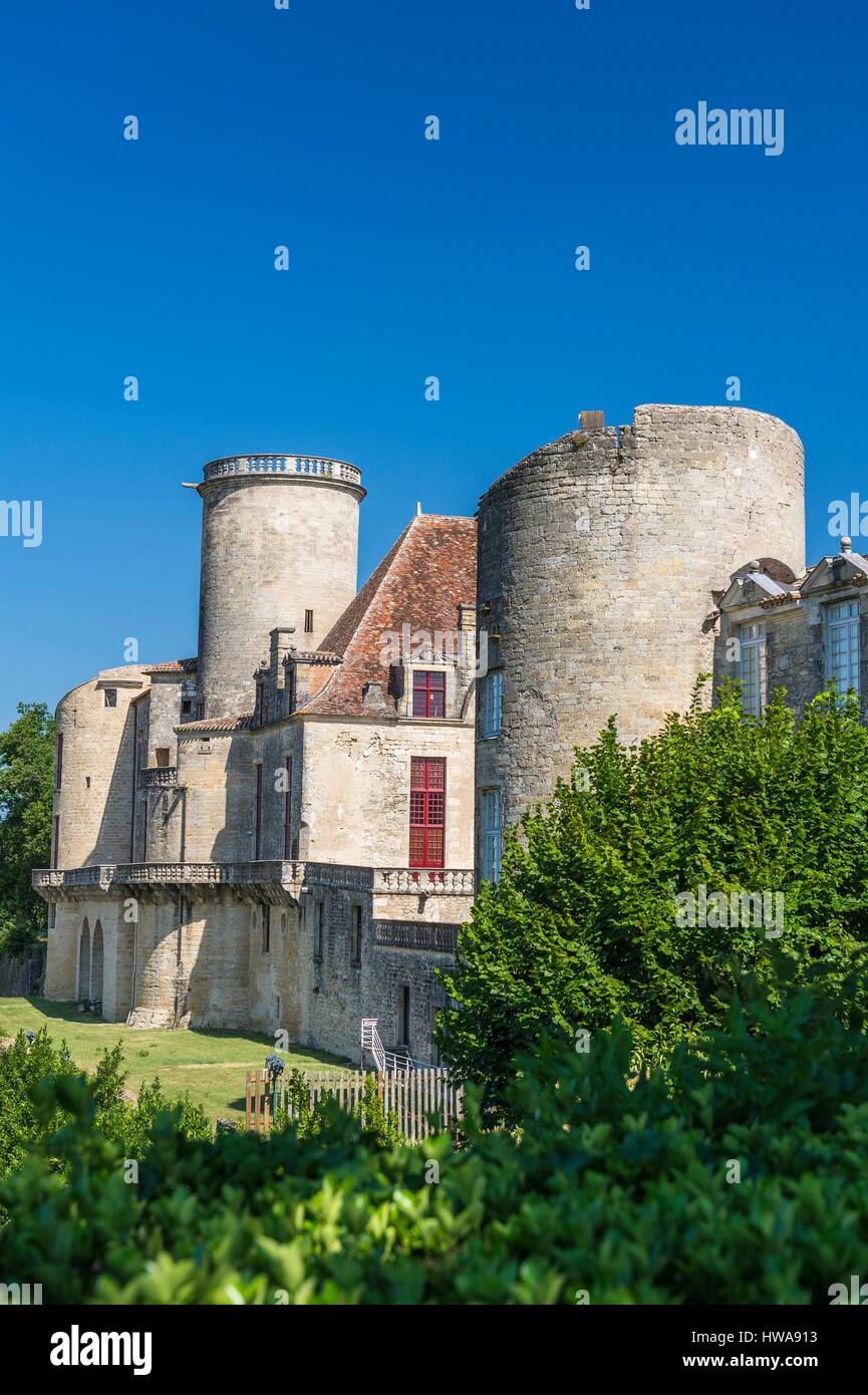 France, Lot-et-Garonne, Duras, Duras Castle, fortress built from the ...