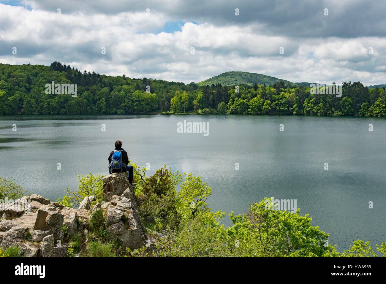 France, Puy de Dome, Charbonnieres les Vieilles, Gour de Tazenat, Maar ...