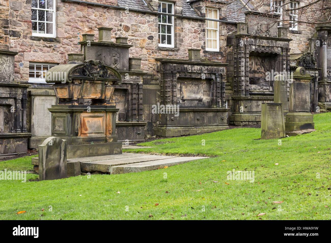 United Kingdom, Scotland, Edinburgh, listed as World Heritage, graves ...