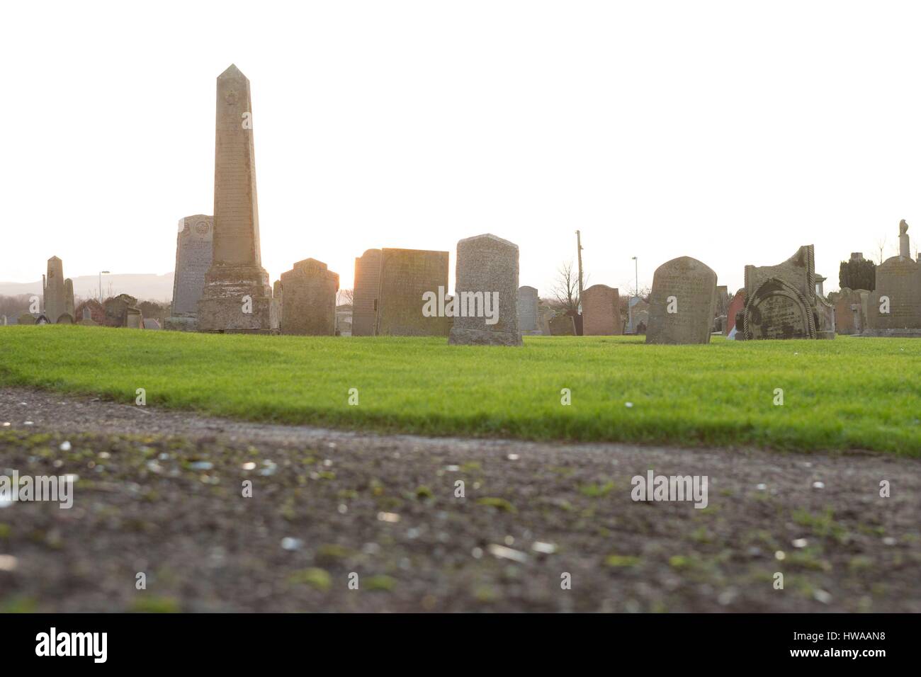 United Kingdom, Scotland, East Lothian, old graves in the Dunbar Parish ...