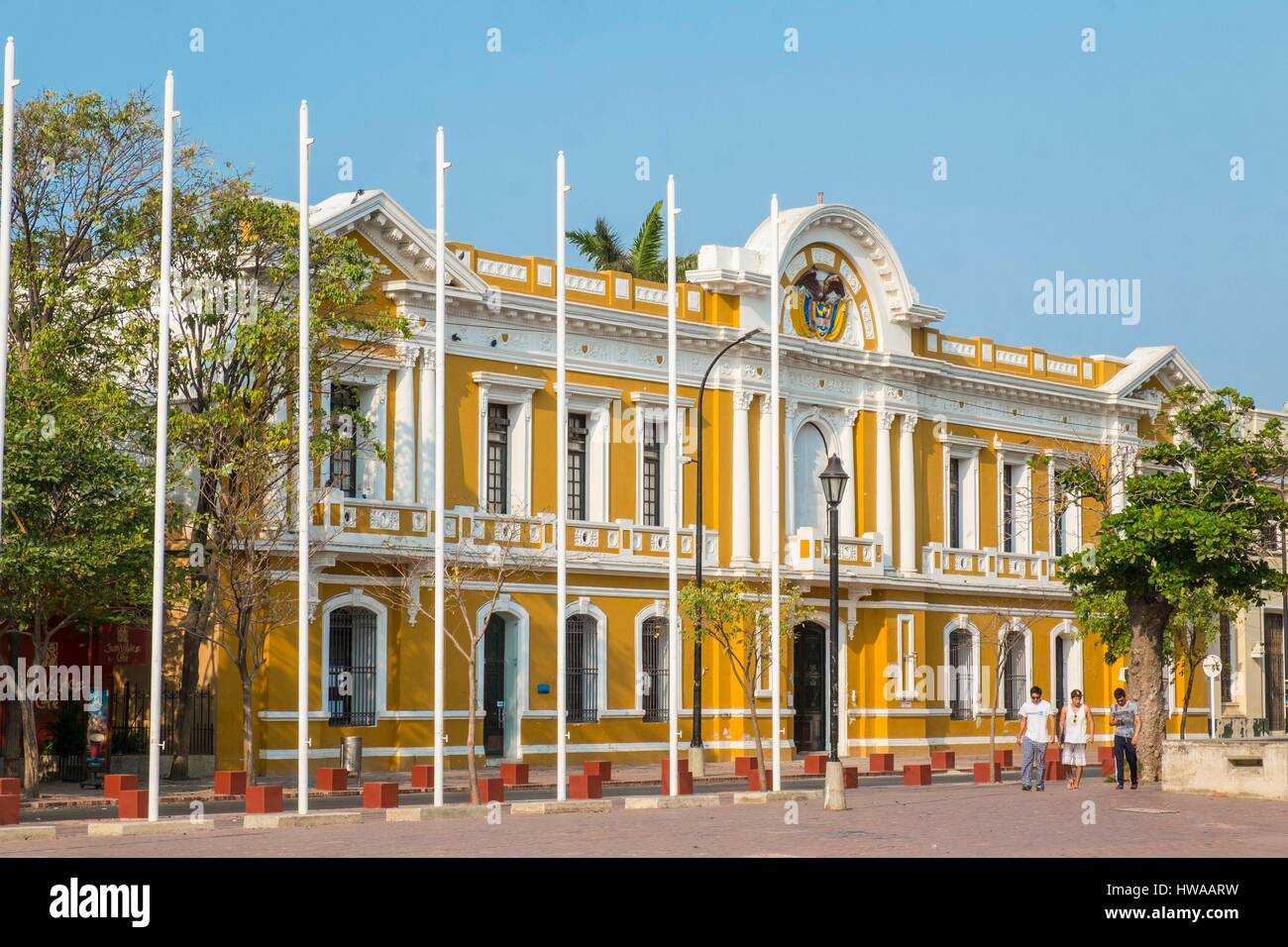 Colombia, Magdalena department, Santa Marta, colonial center, library ...
