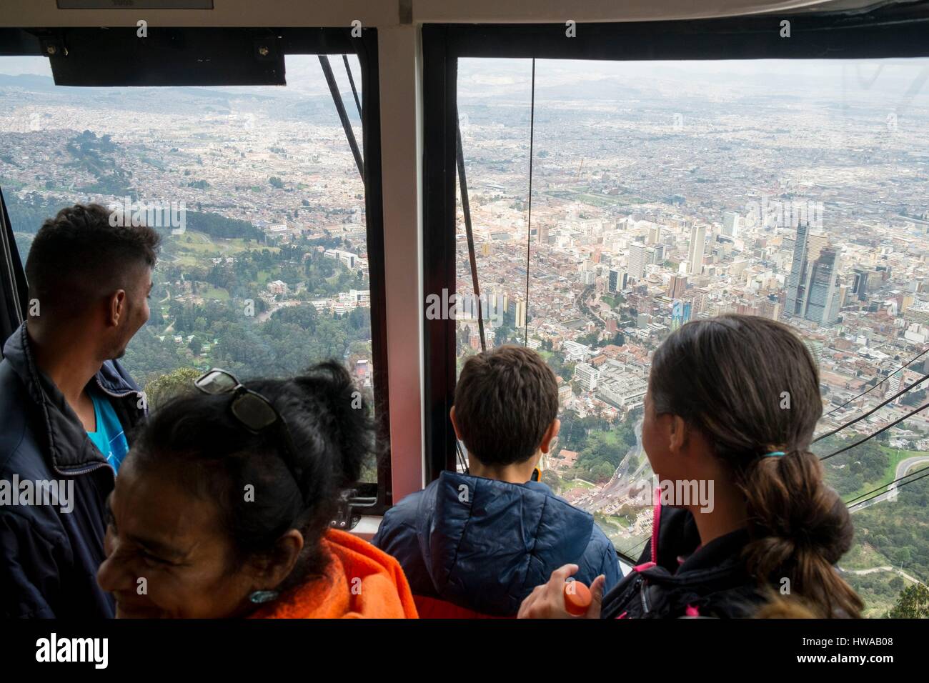 Colombia, Cundinamarca department, Bogota, cable car to access the ...