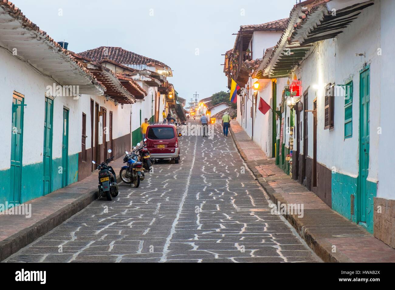 Colombia, Santander department, Barichara, the colonial center Stock ...