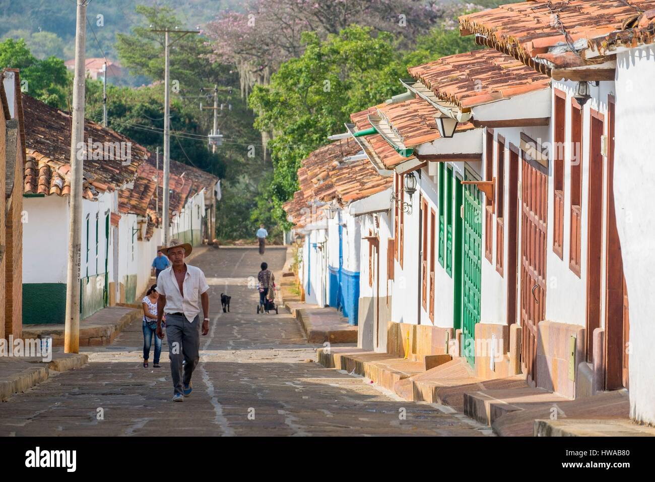Colombia, Santander department, Barichara, colonial town Stock Photo ...