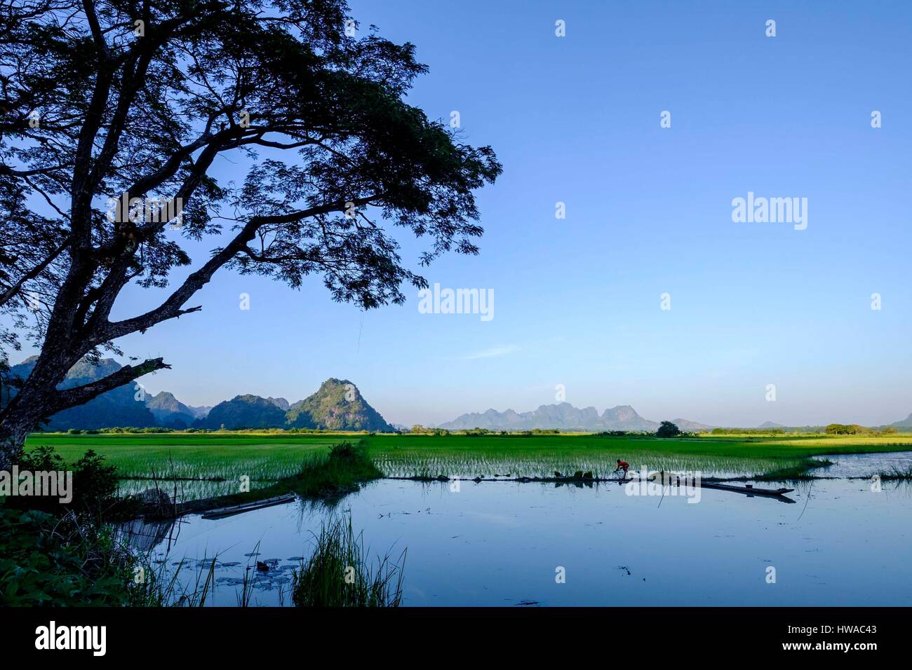 Myanmar, Burma, Karen state, Hpa An, karstic landscape Stock Photo - Alamy