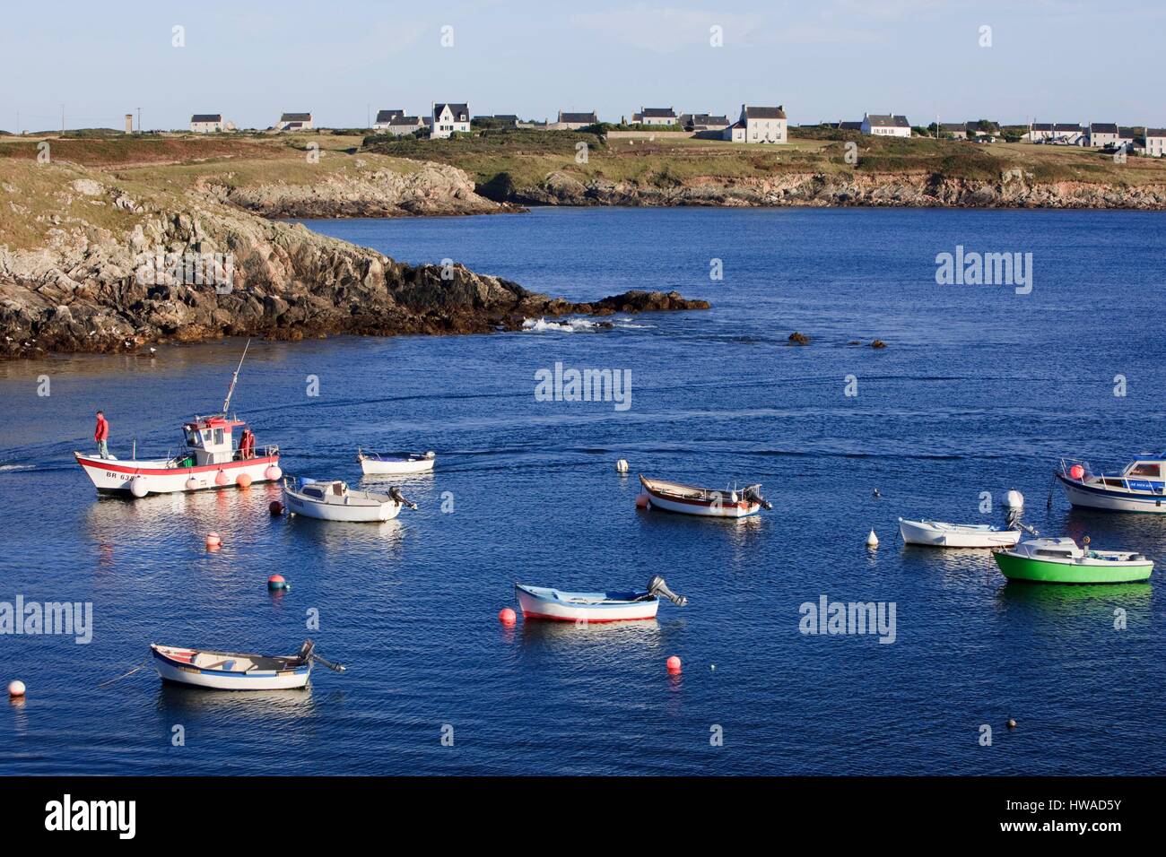 France, Finistere, Ouessant island, Port of Lampaul Stock Photo - Alamy