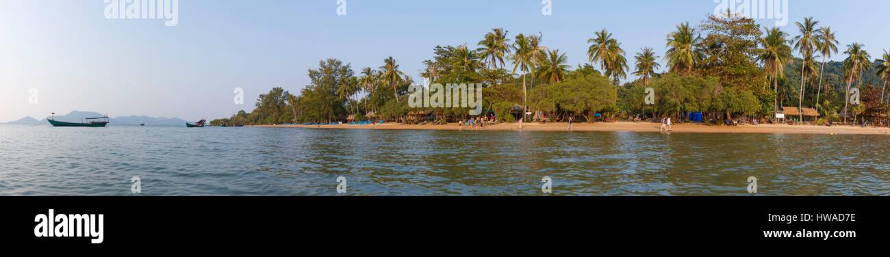 Cambodia, Kep province, Koh Tonsay island or rabbit isalnd, the beach ...
