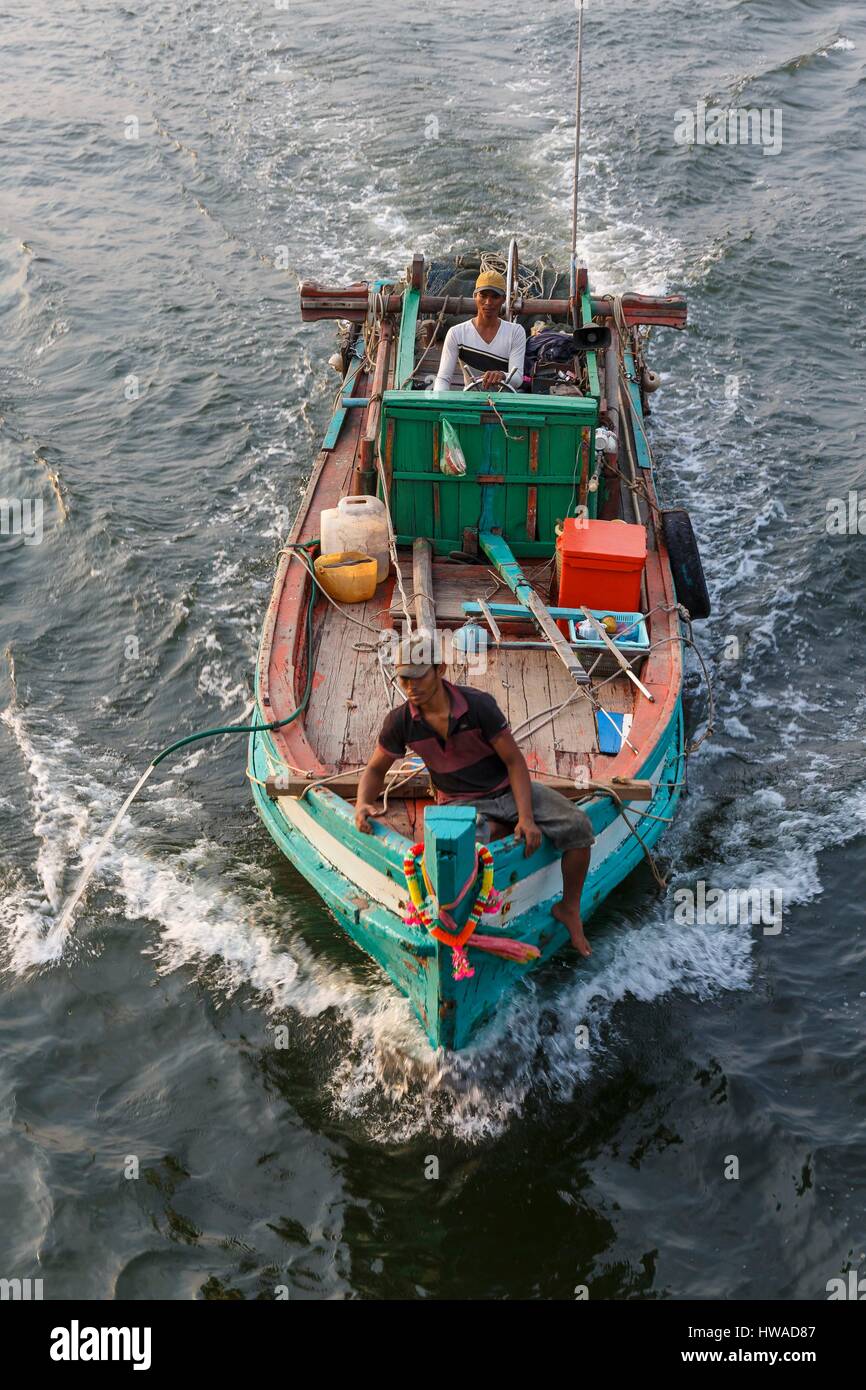 Cambodia, Kampot province, Kampot, fishing boat Stock Photo - Alamy