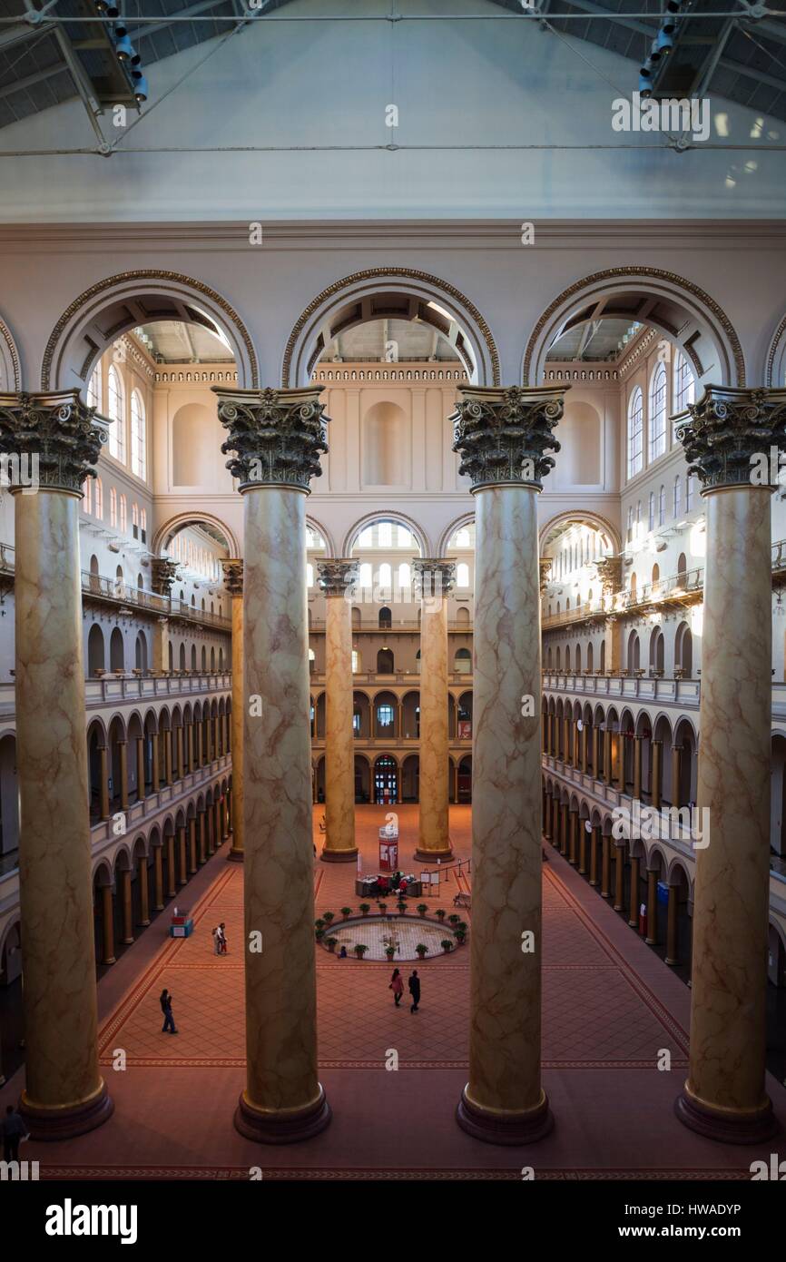 United States, Washington DC, National Building Museum, interior Stock ...