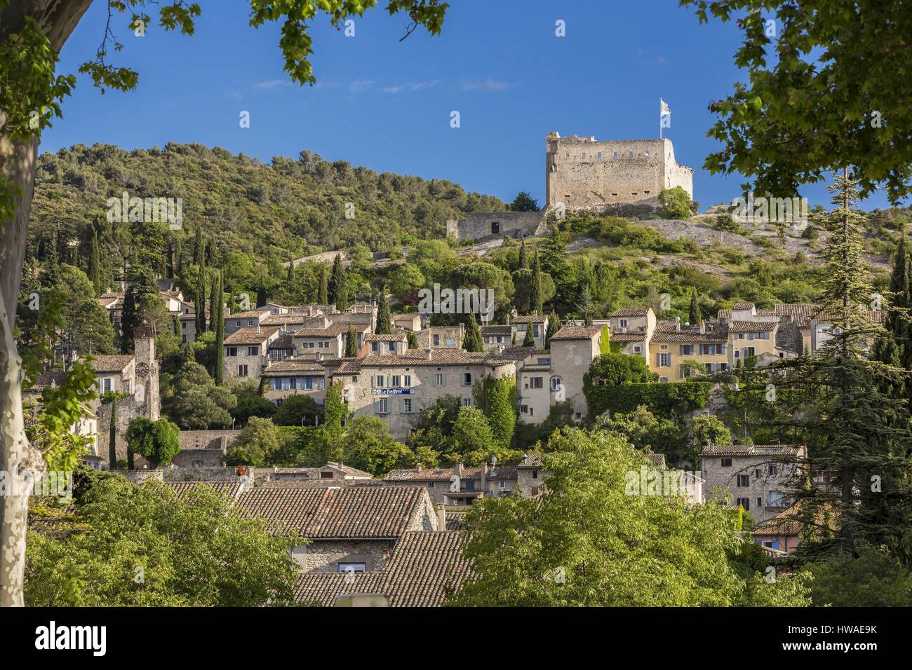 France, Vaucluse, Vaison la Romaine, the medieval castle with Comtes de ...