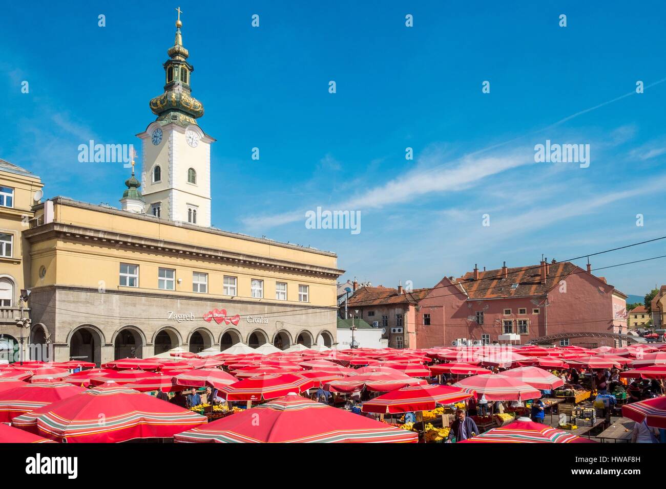 Croatia, Zagreb, Kaptol district, Trznica square, the Dolac market ...