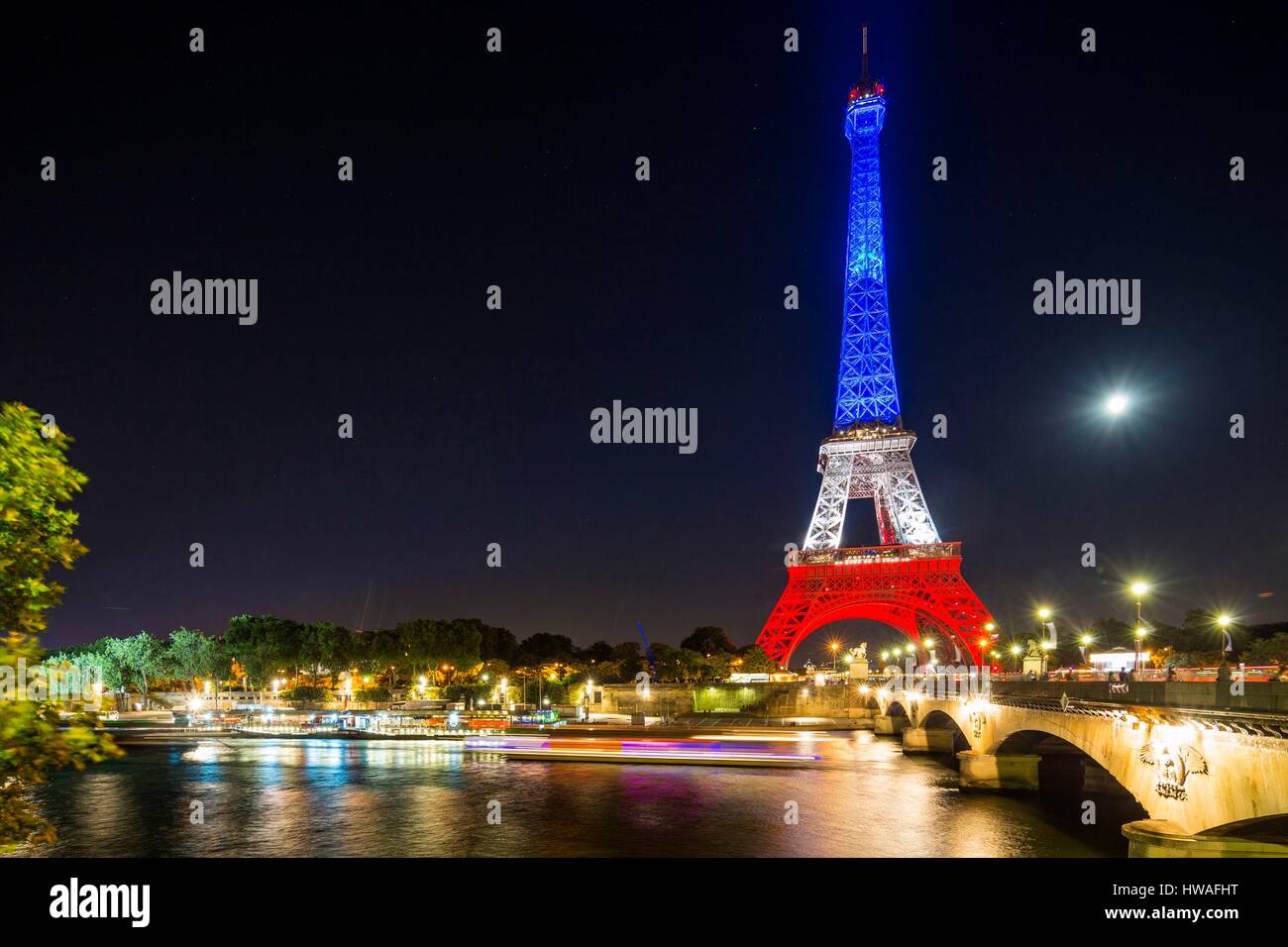 Eiffel Tower Night Blue