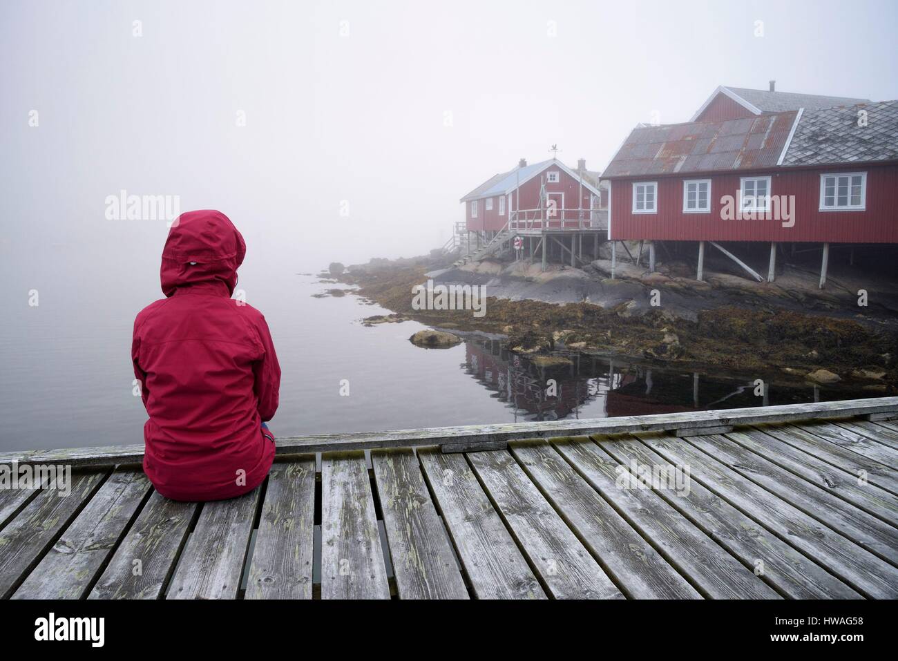 Norway, Nordland, Lofoten islands, Moskenesoy island, the fishing ...