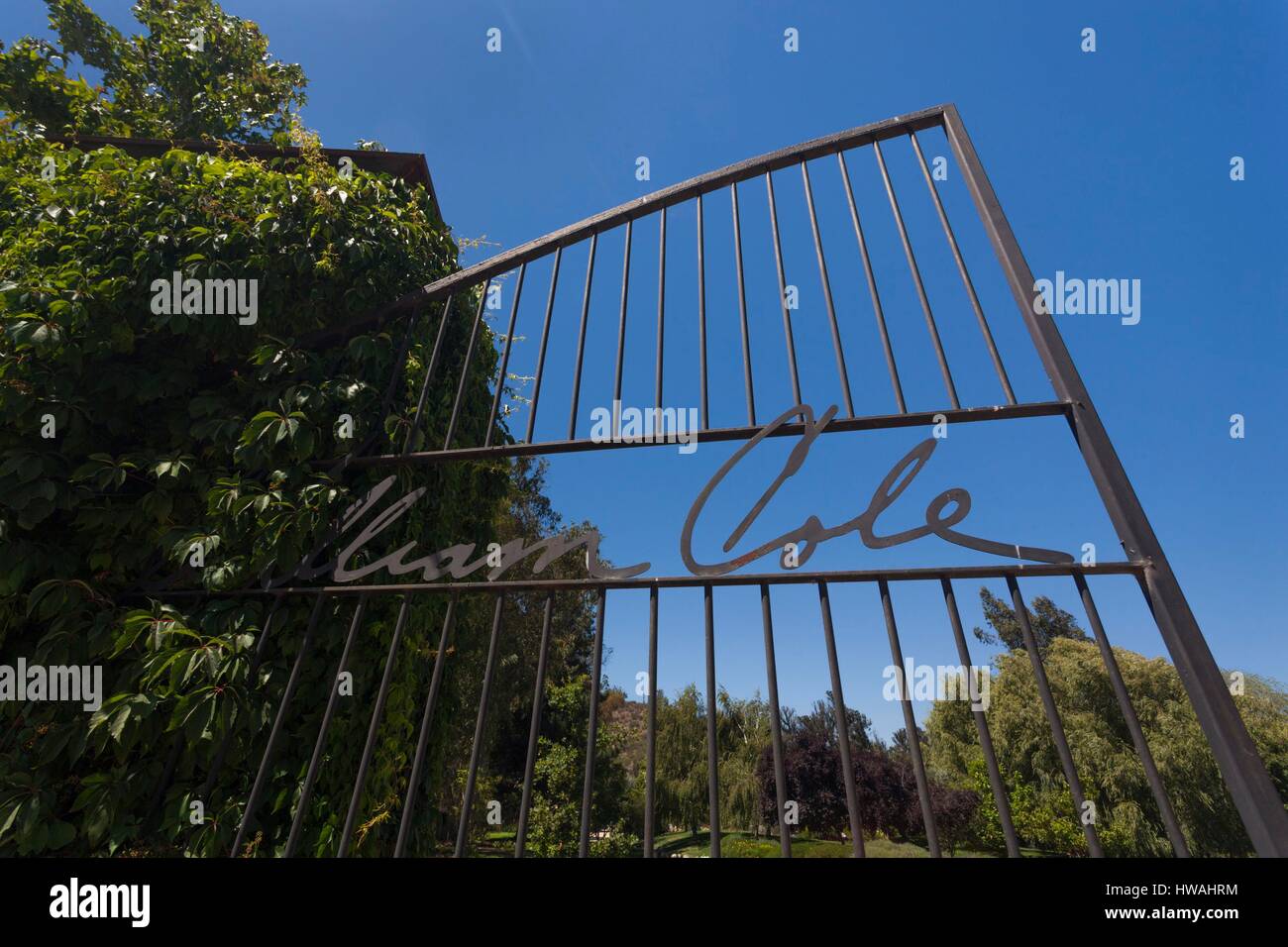 Chile, Casablanca, Vina William Cole winery, gate Stock Photo - Alamy