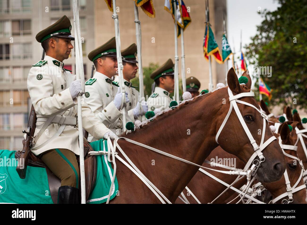 Chile, Santiago, Palacio de la Moneda, Presidential Palace, changing of ...