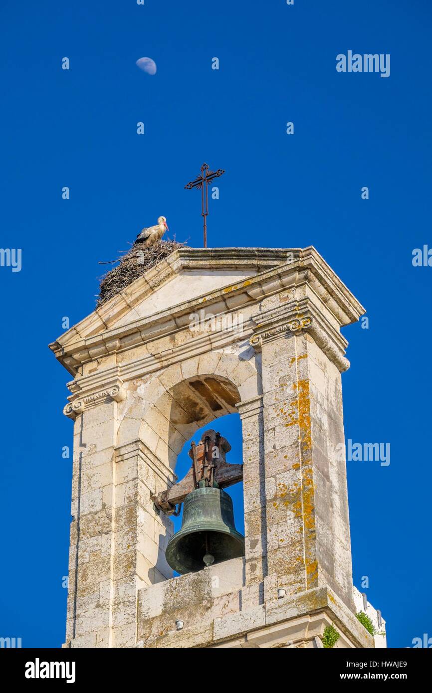 Portugal, Algarve region, Faro, old town, storks nesting on Arco da ...