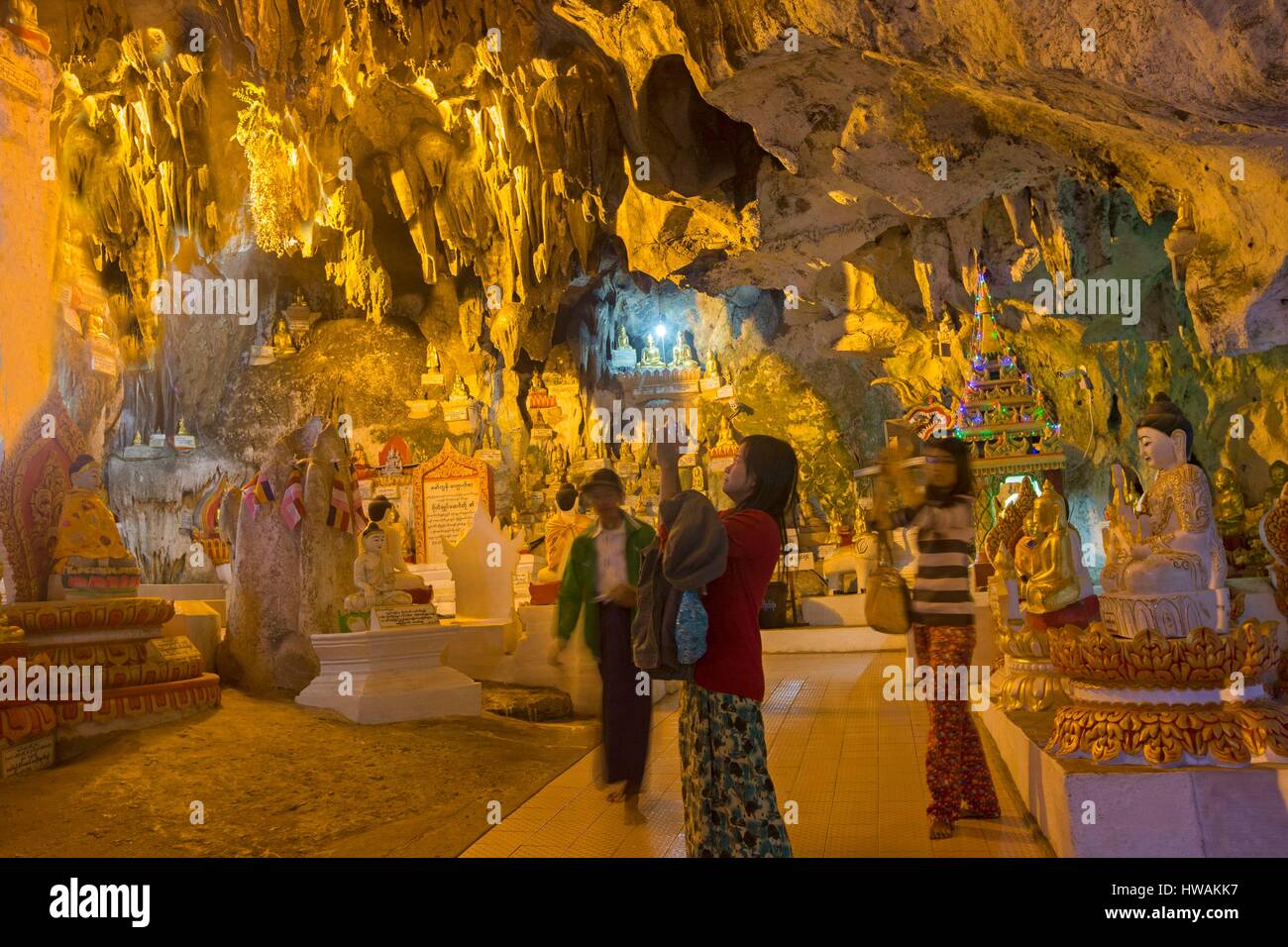 Myanmar, Shan State, Inle lake, Pindaya cave with more than 8000 ...