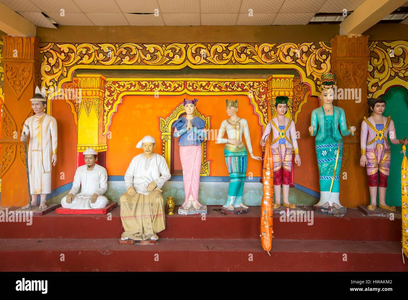 Myanmar, Mandalay State, Bagan, religious building Mount Popa Stock ...