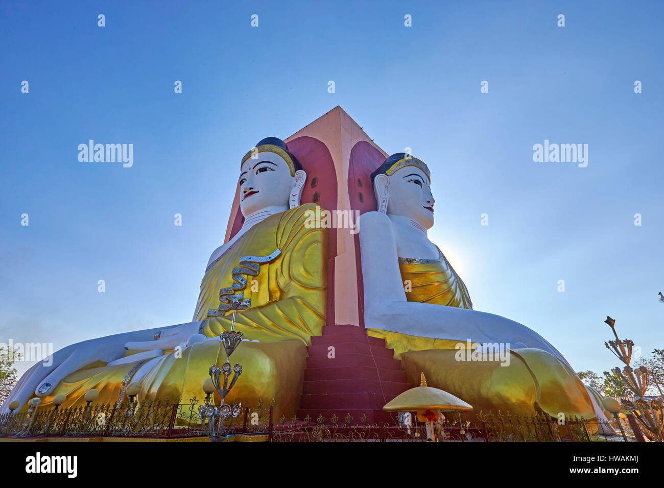Myanmar, Bago State, Bago, Buddha Statue, Kyaikpun Pagoda Stock Photo ...