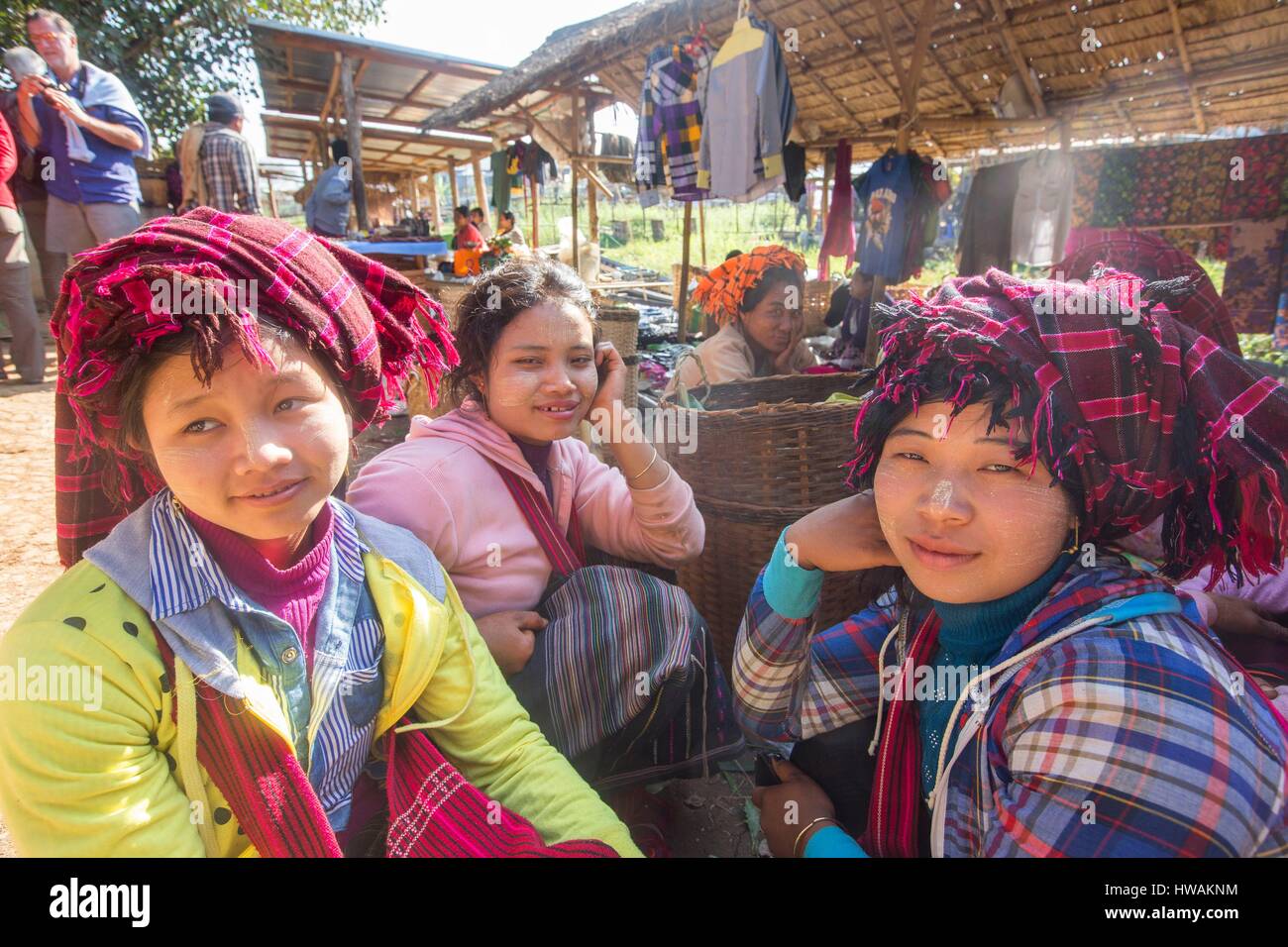 Myanmar, Shan State, Inle lake, market of the Inn Dain village (Indein ...
